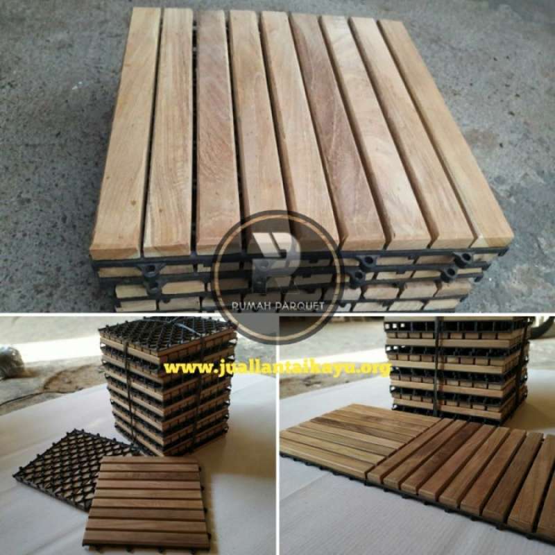Promo Gratis Ongkir Decking Tile Kayu Jati Teak 30X30Cm Lantai Runnen ...