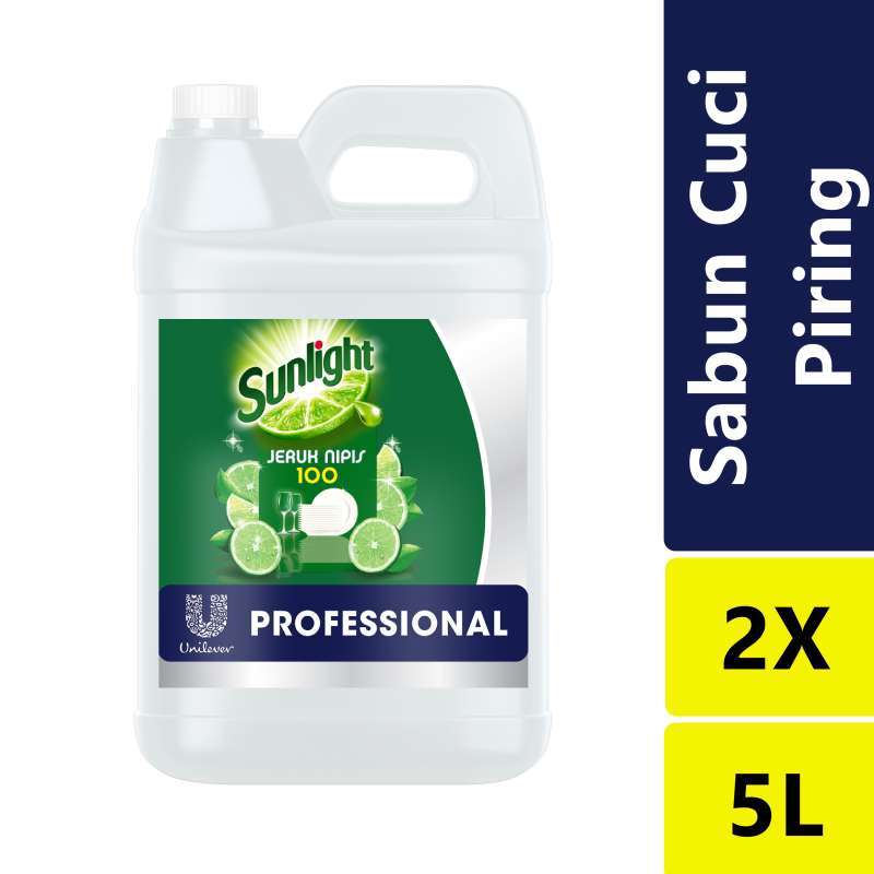 Jual Sunlight Professional Sabun Cuci Piring Cair Jeruk Nipis 5L Jerigen [Bundling 2 Pcs] di ...