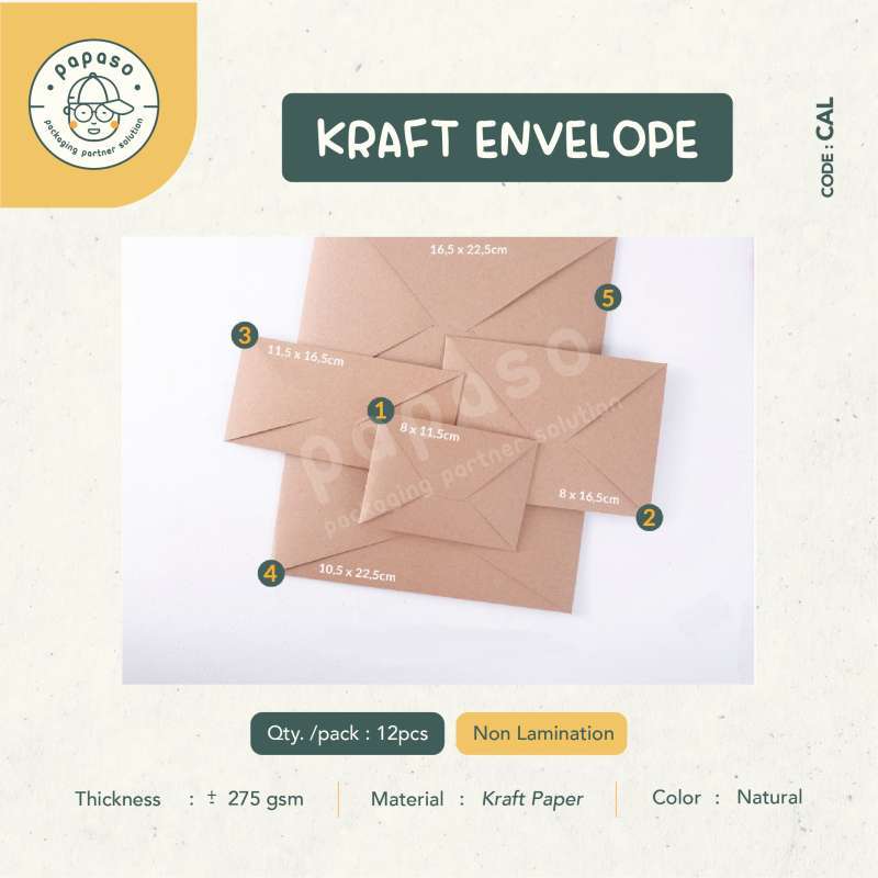 Jual Amplop Tebal / Amplop Coklat / Envelope / Angpao Cokelat Polos ...