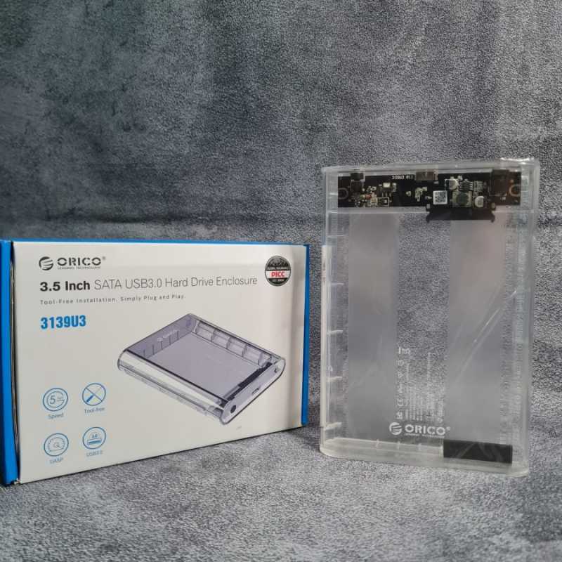 Jual ORICO 3139U3 Case External Hardisk 2.5 SATA Enclosure ext HD USB3.0 - Transparant White di ...