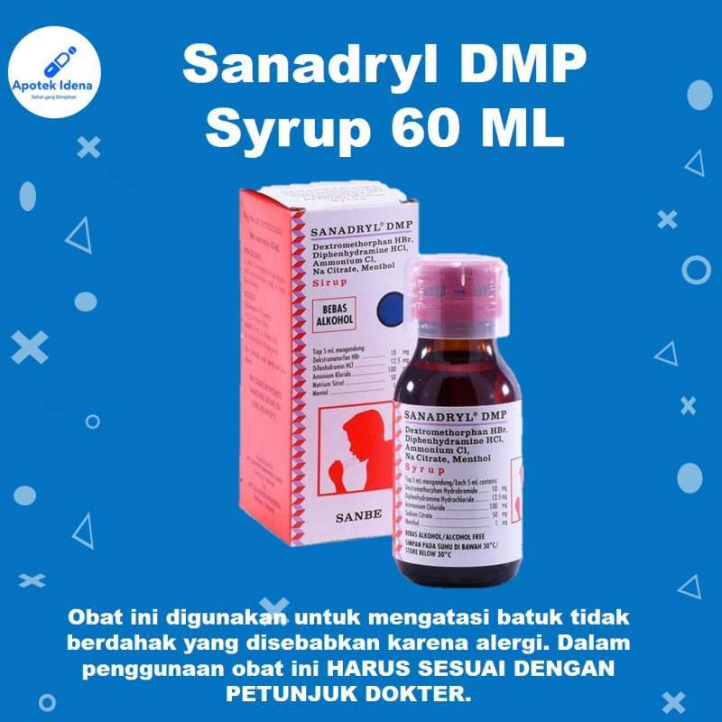 Jual Sanadryl DMP Sirup [60 ml] Obat Untuk Mengatasi Batuk Tidak ...