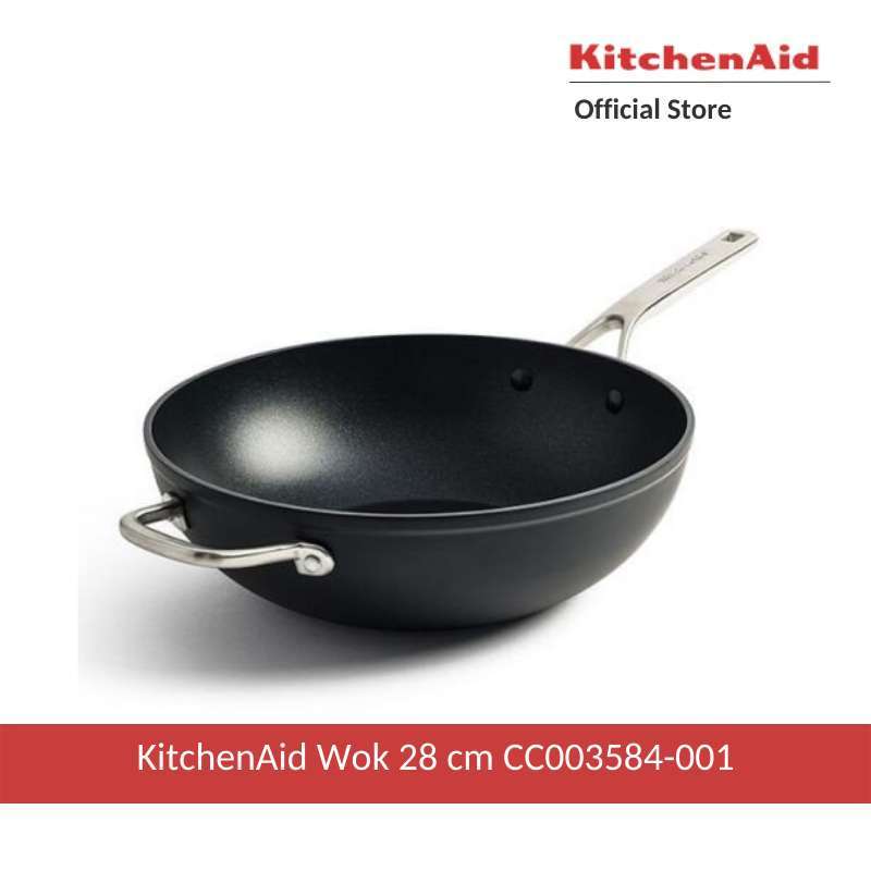 Promo KitchenAid Forged Hardened Aluminium Wok 30 cm - CC003584-001 ...
