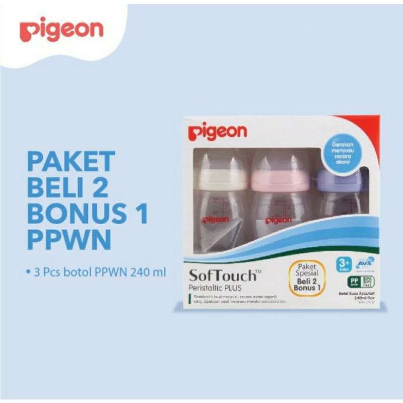 Jual Pigeon Wide Neck 240ml Botol Susu Bayi Peristalsis Plus di Seller ANINDHITA Clodishop ...