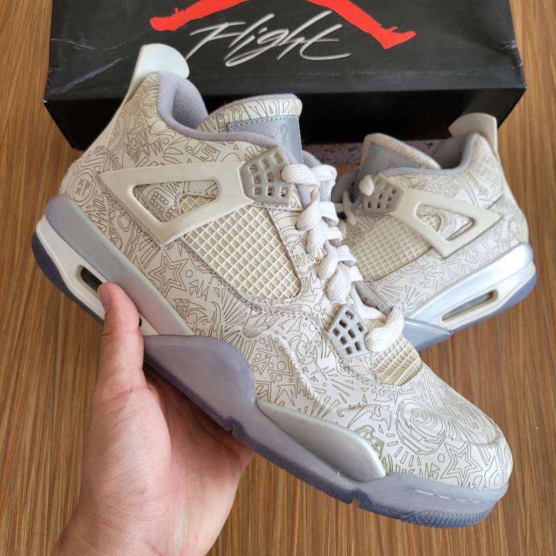 Jual Air Jordan 4 Retro 30th Anniversary Laser || university blue white ...