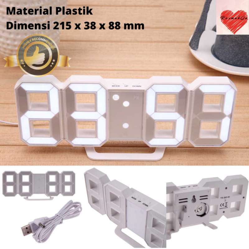 Jual Jam Meja LED Digital Alarm Modern Unik Minimalis Digital Clock di ...