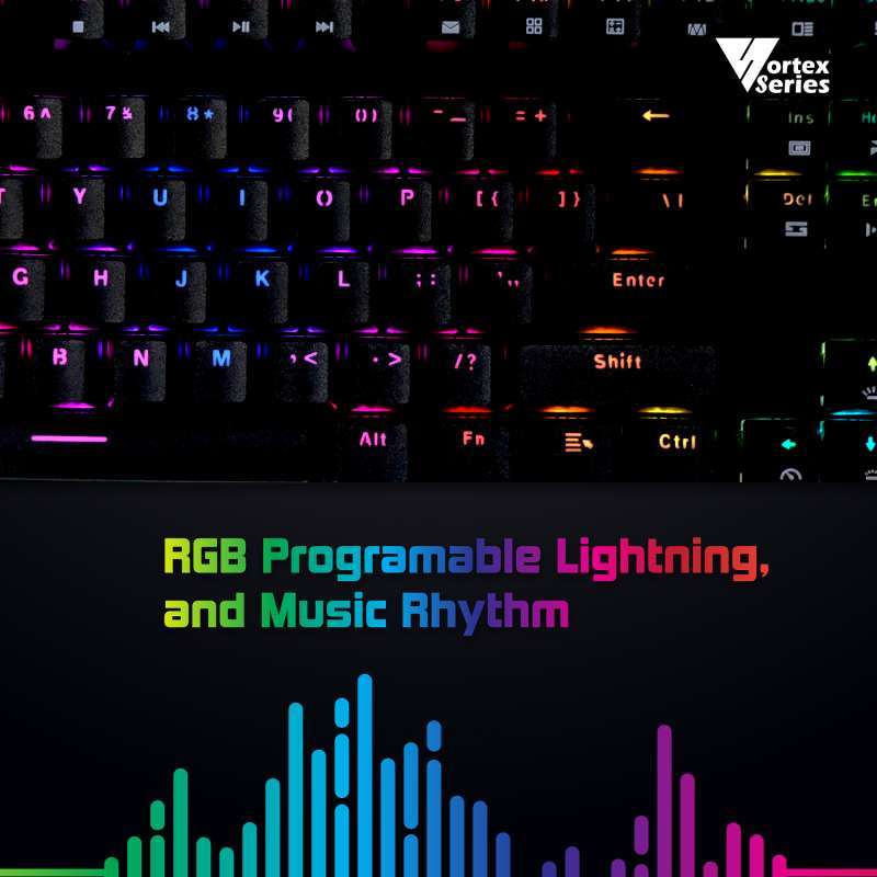 Jual Vortexseries Vx7 Pro Mechanical Keyboard Tkl - Outemu Blue Putih ...