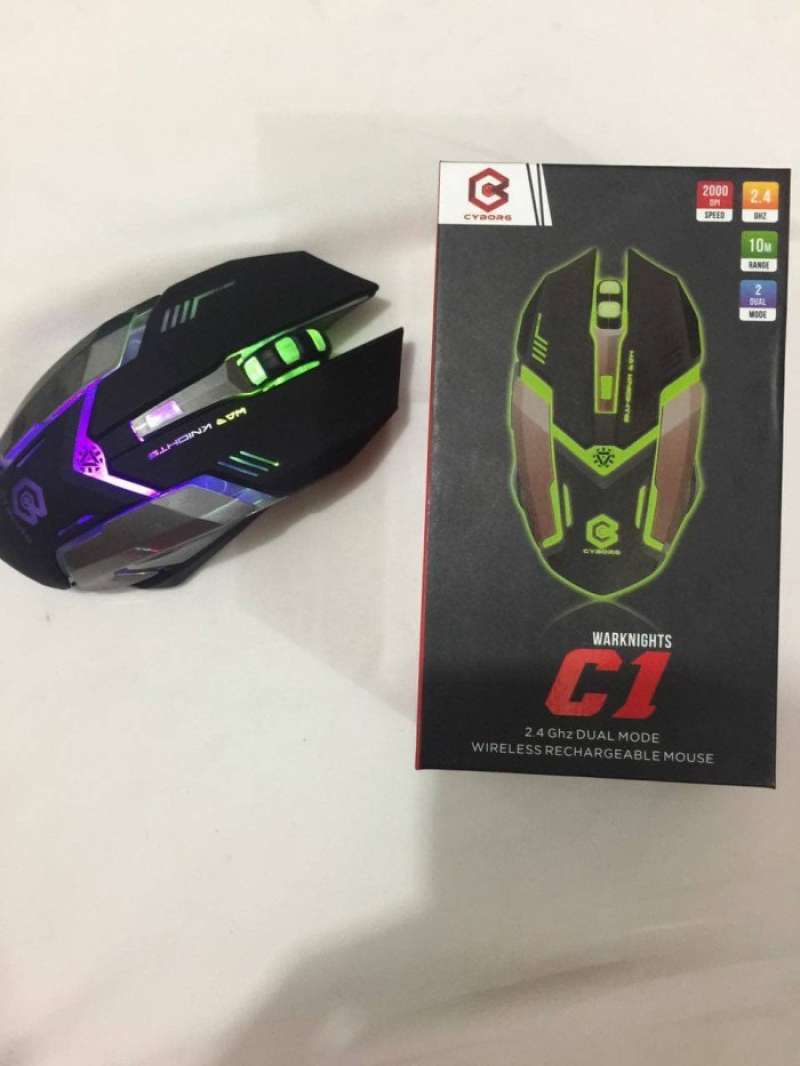 Promo mouse gaming wireless RECHARGEABLE MOUSE CYBORG C1 / Mouse Gaming ...