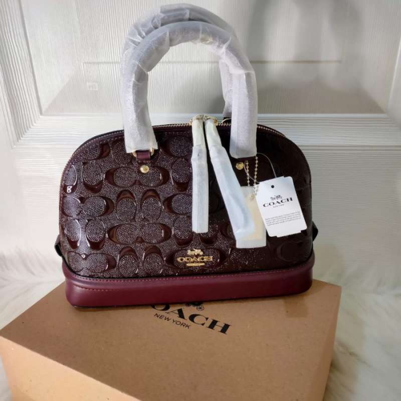 Jual Tas Coach Mini Sierra Satchel In Signature Debossed Patent Leather ...