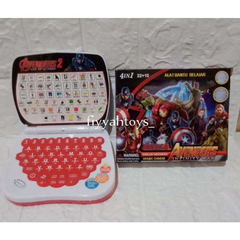 Jual Mainan Edukasi Mini Laptop 4 Bahasa Karakter Superhero Avengers ...