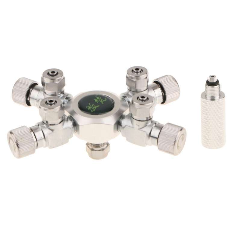 Jual 4 Way CO2 Distributor Splitter Needle Valve Solenoid Regulator for ...