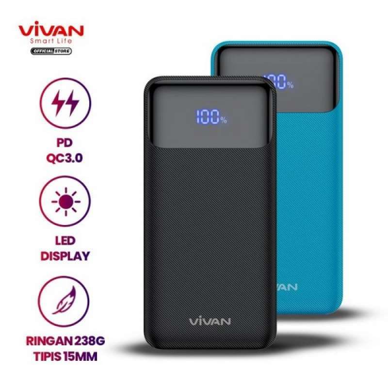 Jual Vivan Powerbank Vpb-X10 Led 10000Mah 20W Dual Output Usb & Type C ...