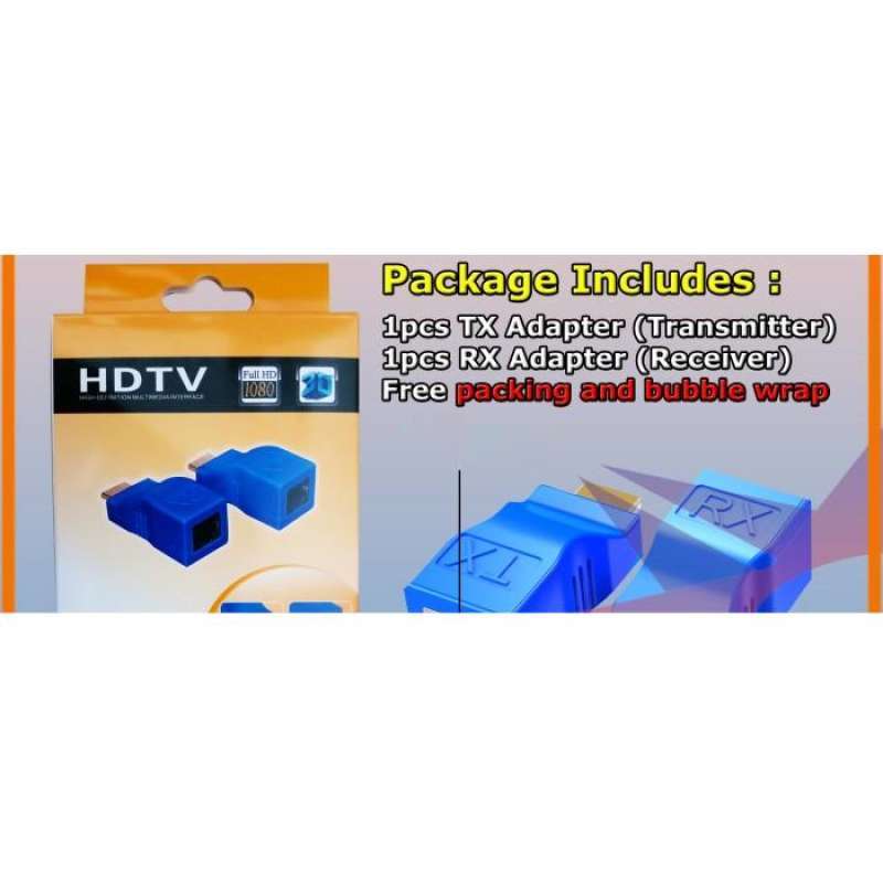 Jual HDMI Extender 60M Over Kabel LAN RJ45 UTP Cat5e/6 Kabel Lan/Kabel ...