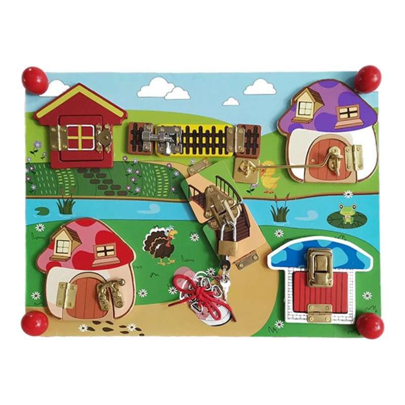 Jual Busy Board Basic Life Skills Fine Motor Activity Sensory Board for ...