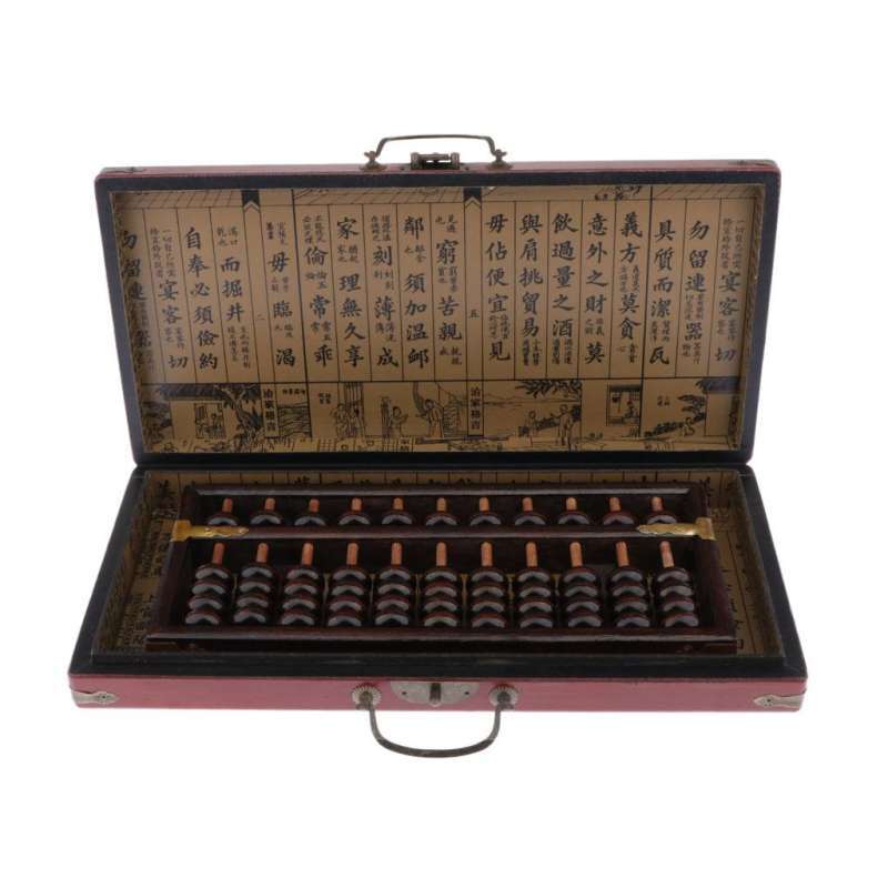 Jual Classic Chinese Wooden Bead Arithmetic Abacus w/ Box 11 Rods ...