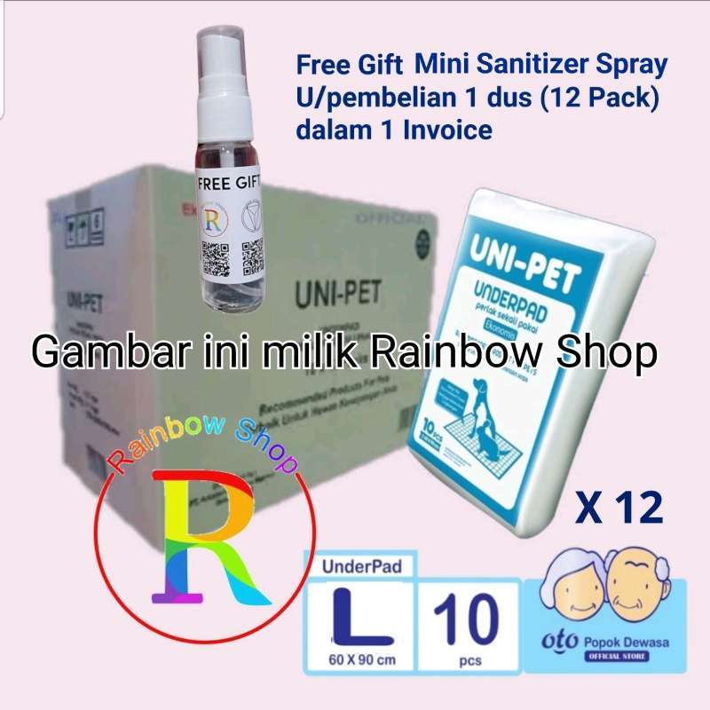 Jual Unipet Underpad uk.60 x 90 cm Alas kandang hewan Anjing kucing ...