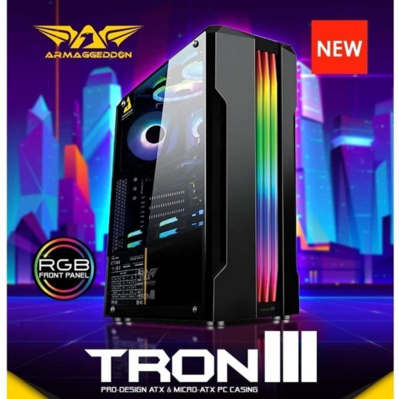 Jual Armaggeddon Tron III ATX Gaming PC Case With Tempered Glass Side ...