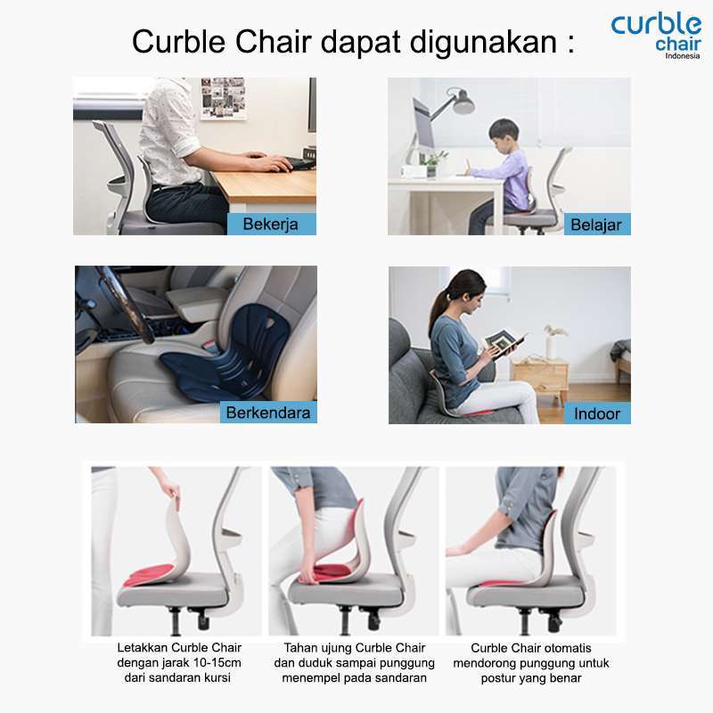 Promo Curble Chair / Sandaran Kursi Penyangga Punggung (3 Pcs) - Grey Diskon 52% Di Seller ...