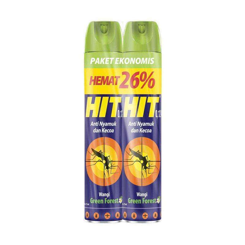 Jual PROMO - Hit Aerosol Green Forest Obat Nyamuk [600+75 mL / 2 pcs ...