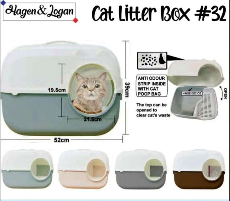 Jual Cat Litter Box 32 - Toilet Kucing - Abu-Abu di Seller Petshopid ...