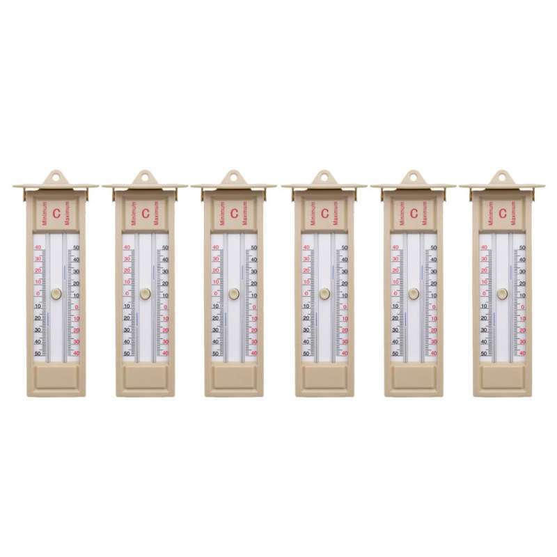 Jual 6pcs Indoor/Outdoor Vertical Wall Max Min Thermometer Dual Display ...