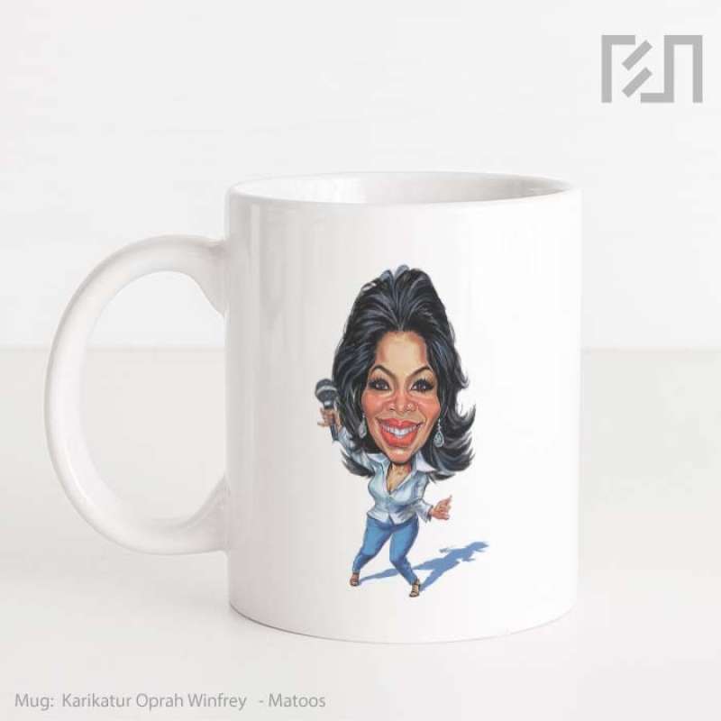 Jual Gelas Keramik Karikatur Oprah Winfrey Mug di Seller Matoos ...