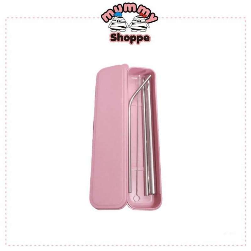 Jual Set 4in1 Stainless Straw + Brush With Case / Sedotan Stainless Dan ...