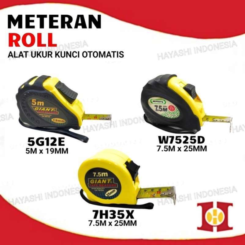 Jual Meteran Otomatis Roll Meter Alat Ukur Tukang Bangunan Measuring ...