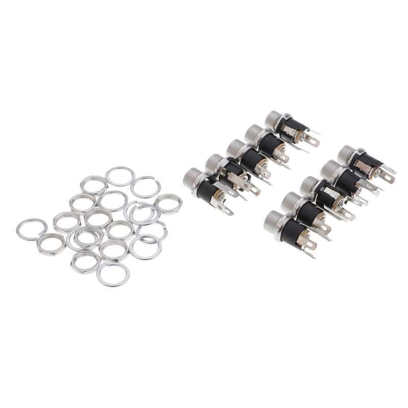 Jual 10 Pieces Metal Round 5.5x2.5mm Panel Mount DC Connector Socket di ...