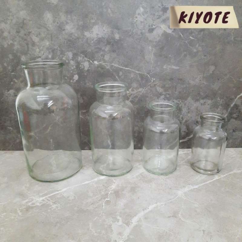 Jual KIYOTE Milk Jar - Botol Kaca Kecil Tempat gelas Susu Serbaguna ...