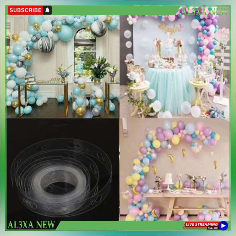 Promo 1 Roll Panjang 5 Meter Ballon Chain Tape Strip U Dekorasi Balon ...