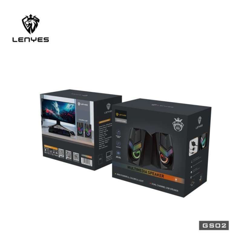 Jual Lenyes Gs02 Speaker Komputer Pc Stereo Surround Rgb Led Volume ...