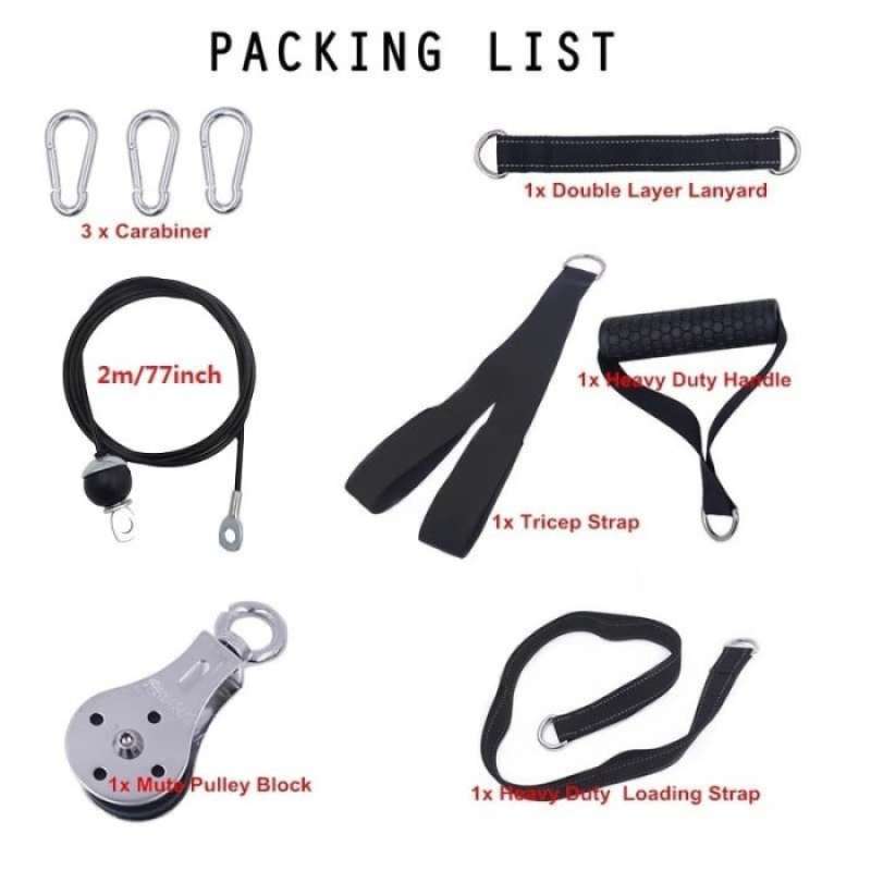 Jual Jual Home Gym Katrol Pull Down Push Tricep bicep Rope catrol ...