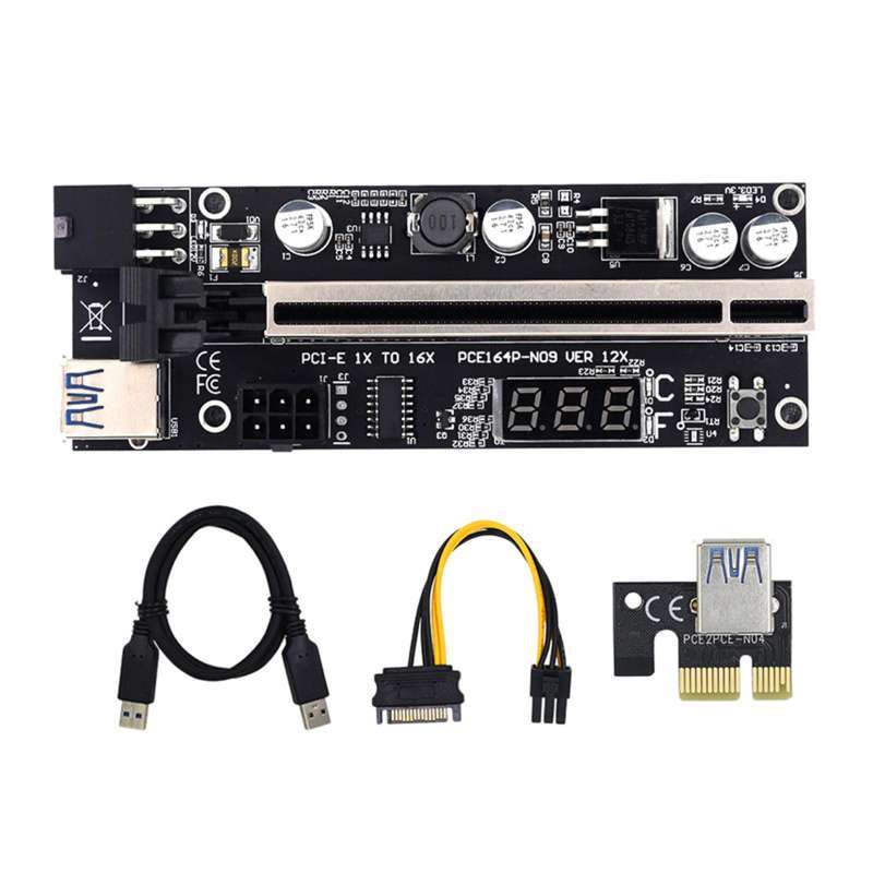 Jual PCIe Riser 1x to 16x Graphic Extension with USB 3.0 Cable for GPU ...