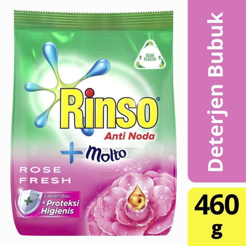 Jual Rinso Molto Deterjen Rose Fresh 460 G - Perlindungan Dari Bakteri ...