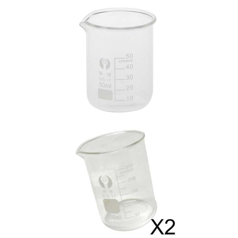 Jual 3x Glass Graduated Beaker Set Low Form Beaker Measuring Beaker ...