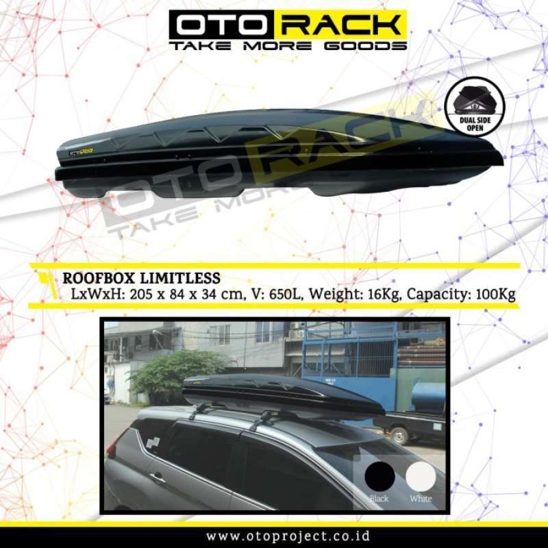 Jual BOX ATAS MOBIL/ROOF BOX LIMITLESS WHITE OTORACK (WAJIB PENGIRIMAN ...