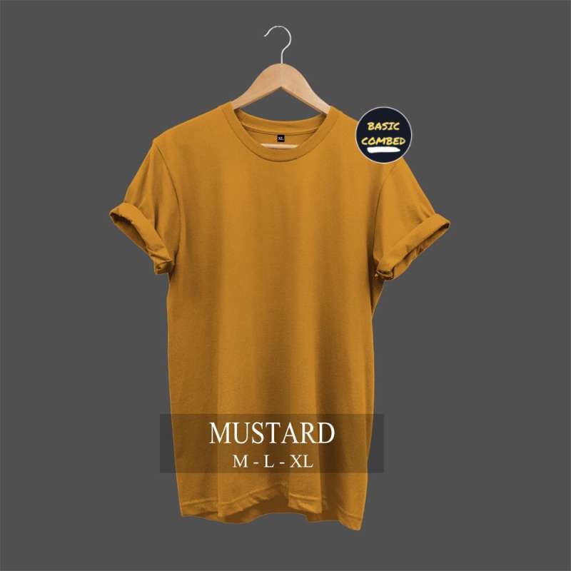 Promo [PROMO] KAOS POLOS MUSTARD LENGAN PENDEK COTTON COMBED 30s ...