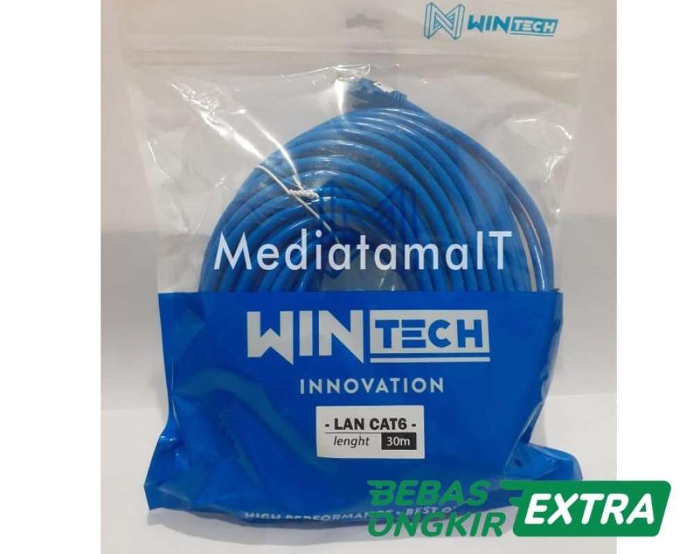 Jual Kabel LAN UTP Ethernet CAT 6 CAT6 + RJ 45 RJ45 30 Meter Pabrikan ...