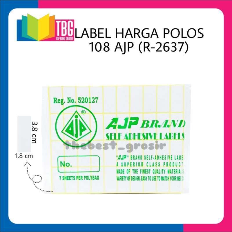 Jual 1 PACK KECIL (7 LEMBAR) LABEL HARGA POLOS AJP / STICKER LABEL ...