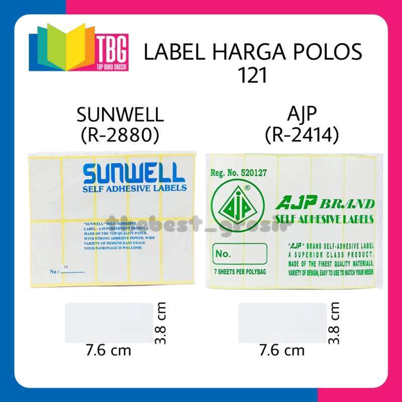 Jual 1 Pack Kecil (7 Lembar) Label Harga Polos Ajp / Sticker Label ...