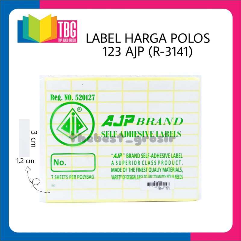 Jual 1 PACK KECIL (7 LEMBAR) LABEL HARGA POLOS AJP / STICKER LABEL ...