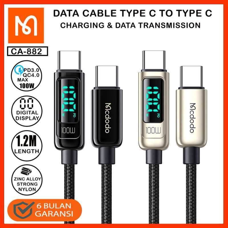 Promo MCDODO CA-882 Kabel USB Type C To Type C Digital Display PD FAST ...