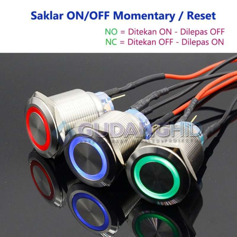 Jual Saklar Led Stainless Tombol On Off Push Button Metal Switch ...