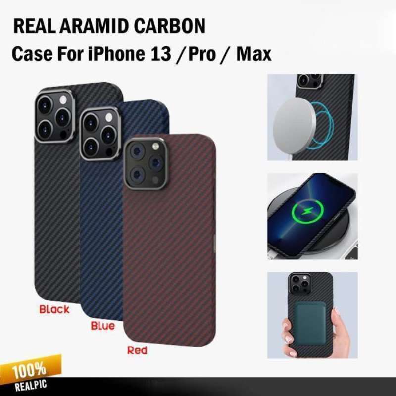 Jual Case iPhone 13 /Pro /Max ARAMID CARBON Casing Magsafe Cover ...