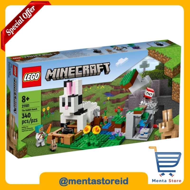 Jual LEGO Minecraft 21181 The Rabbit Ranch Bunny Ears Developmental ...