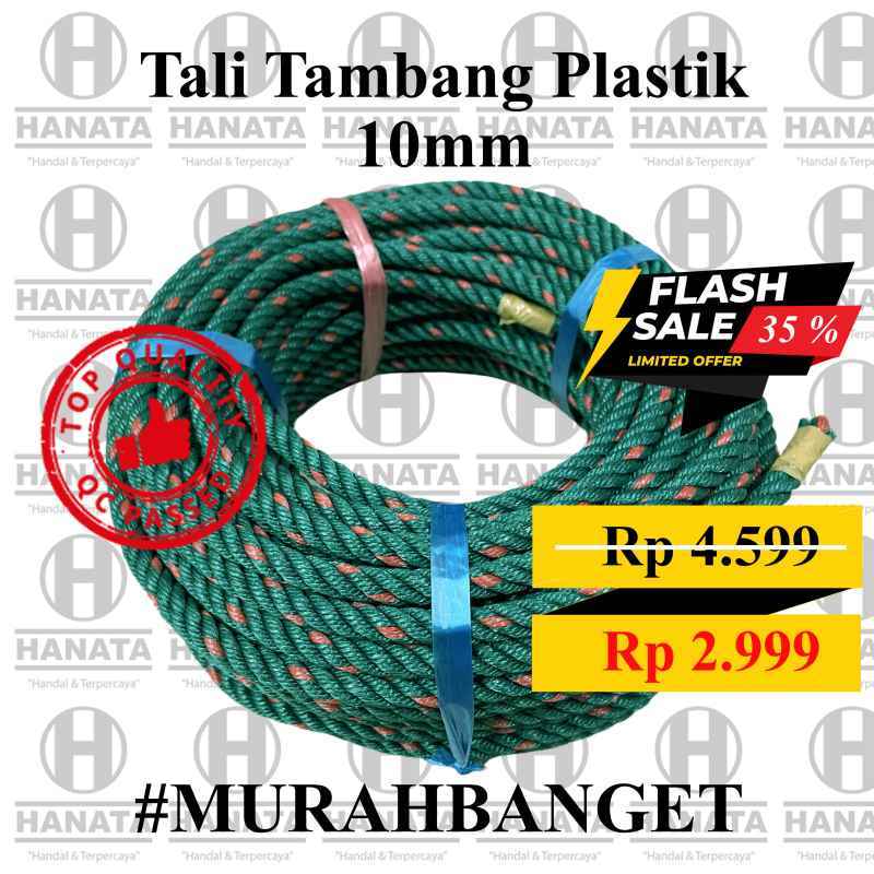 Jual Tali Tambang Plastik 10mm / Tali Jemuran Murah (meteran) 1roll 25 ...