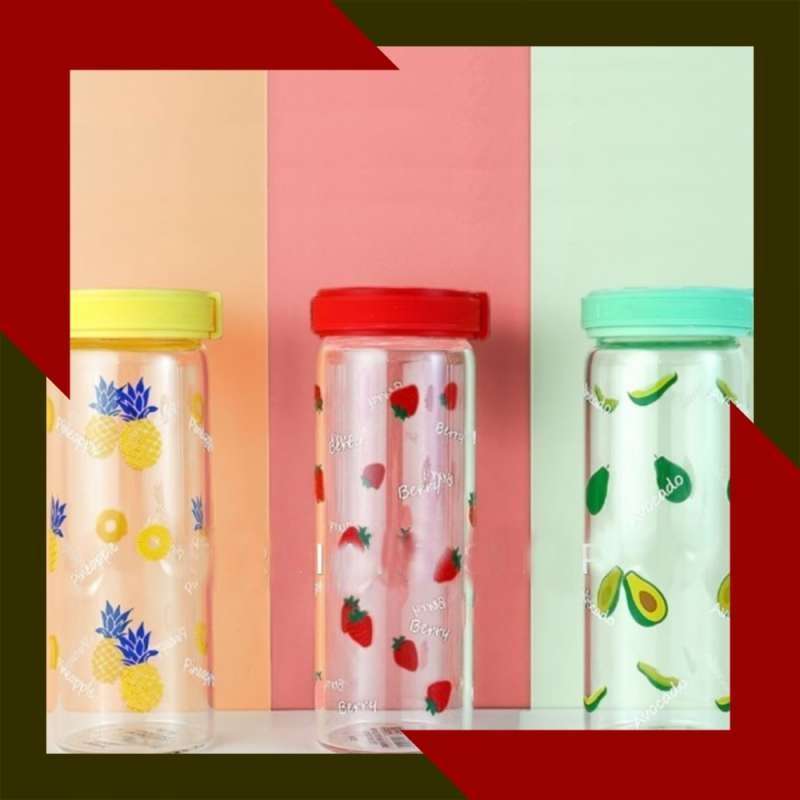 Jual Miniso Botol Minum Kaca Fruit Series High Borosilicate Glass ...