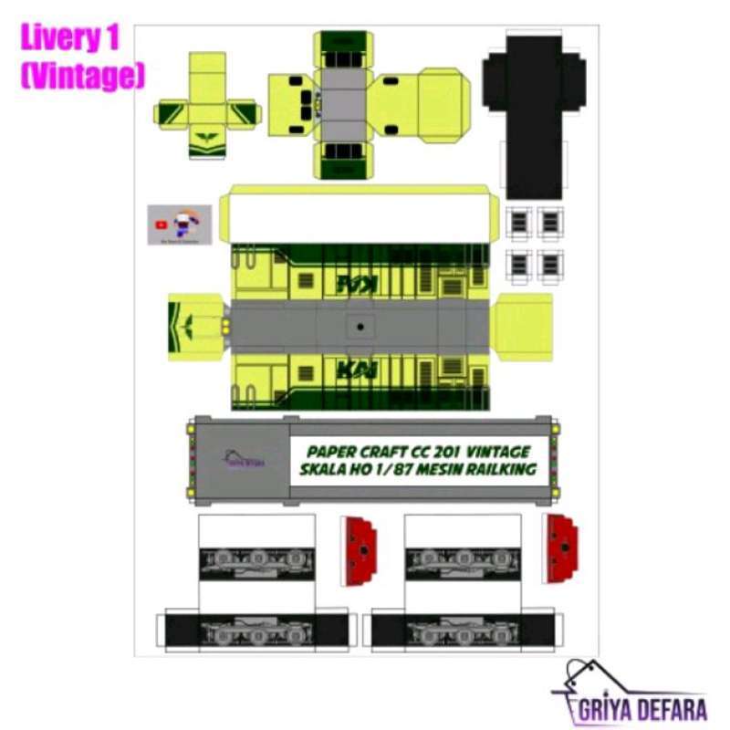 Jual GRIYADEFARA PAPERCRAFT LOKOMOTIF CC 201 CC201 SKALA HO 1/87 1:87 ...