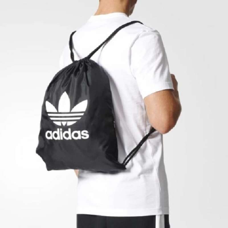 Promo Tas Sepatu Adidas Gymsack Trefoil Black BK6726 Original BNWT ...
