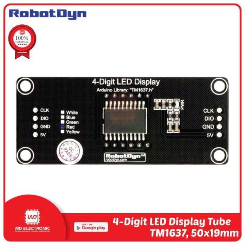Jual Robotdyn Tm1637 4 Digit Led Display 7 Segment 0.56 4 Digit 50x19mm ...